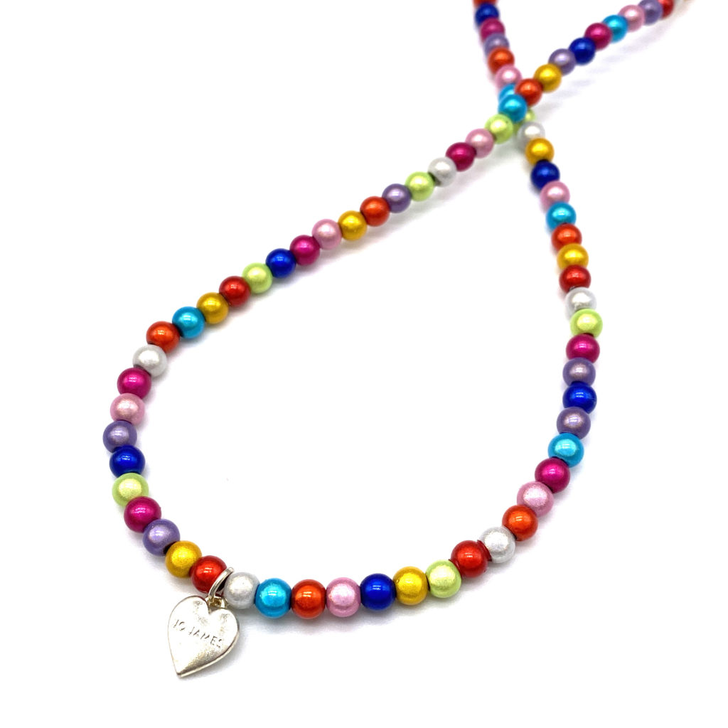 Multi-Coloured Skinny Medium Necklace - Made With Love - Jo James Jewellery